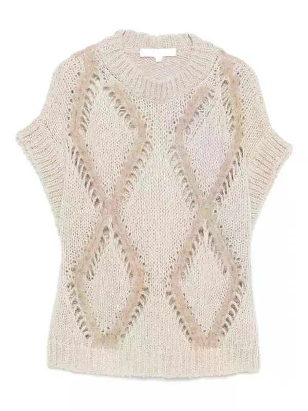 Antonelli Firenze Diamond-pattern Knitted Top