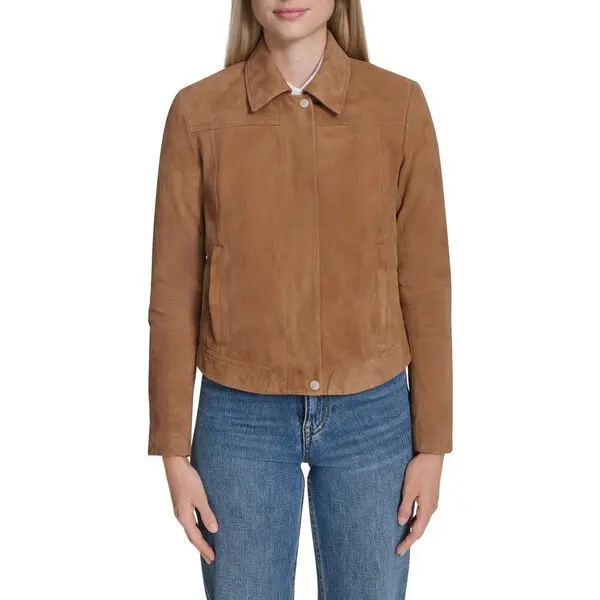 Cole Haan Suede Jacket - Hazlenut