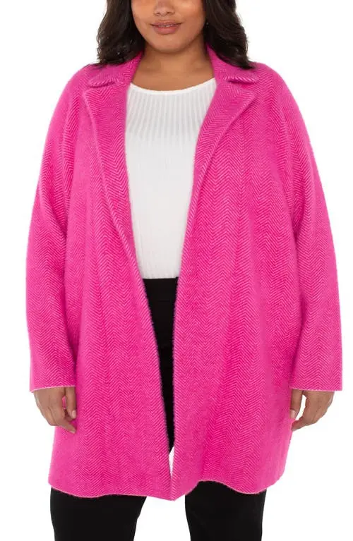 LIVERPOOL Herringbone Open Front Sweater Coat