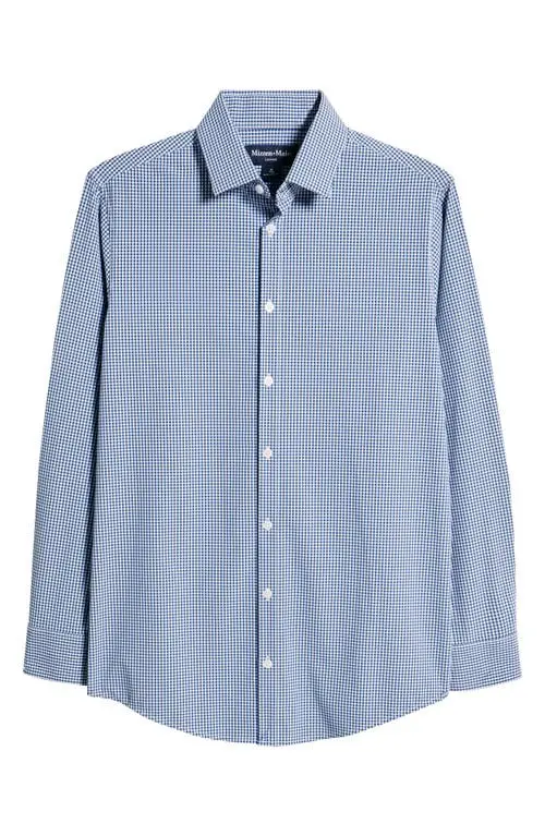 Mizzen+main Leeward Trim Fit Microcheck Performance Button-up Shirt