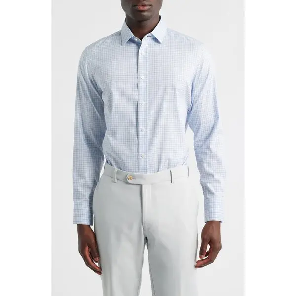 Mizzen+main Hilton Open Check Performance Cotton Blend Button-up Shirt