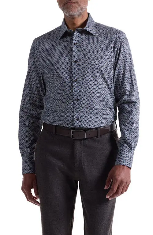 Bugatchi Julian Shaped Fit Neat Cotton Button-up Shirt