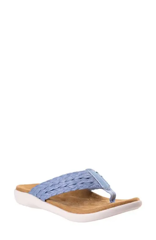 REVITALIGN Yumi Raffia Flip Flop - Chambray Blue