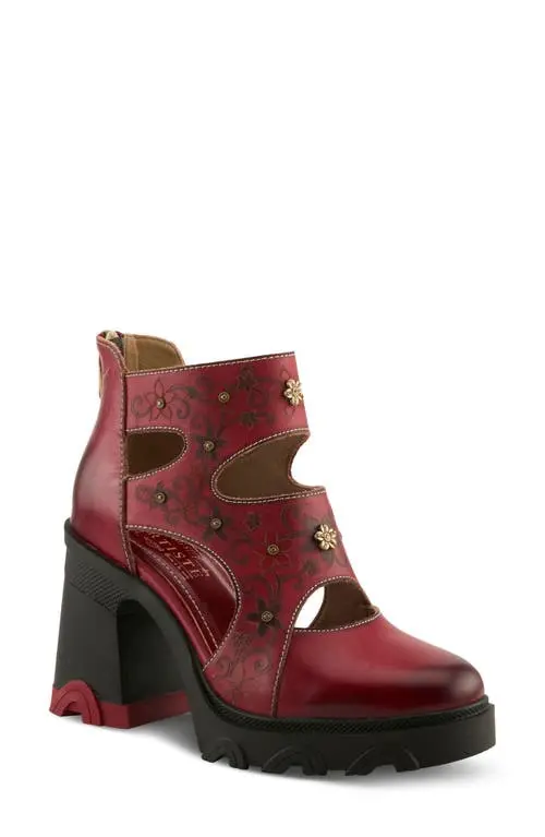 SPRING STEP SHOES Capsule Blum Platform Bootie - Dark Red Multi