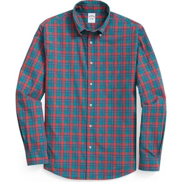Brooks Brothers Friday Check Cotton Poplin Button-down Shirt
