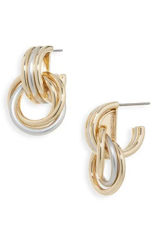ROXANNE ASSOULIN Two-tone Link Hoop Earrings