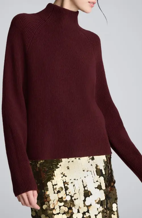 KENNETH COLE Raglan Sleeve Funnel Neck Sweater - Sugar Beet