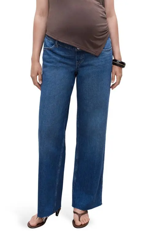 Mango Over-the-bump Wide Leg Maternity Jeans - Medium Blue