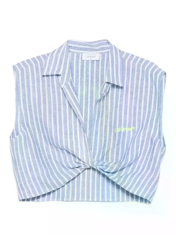 Off-White Striped Knot Detail Tank Top