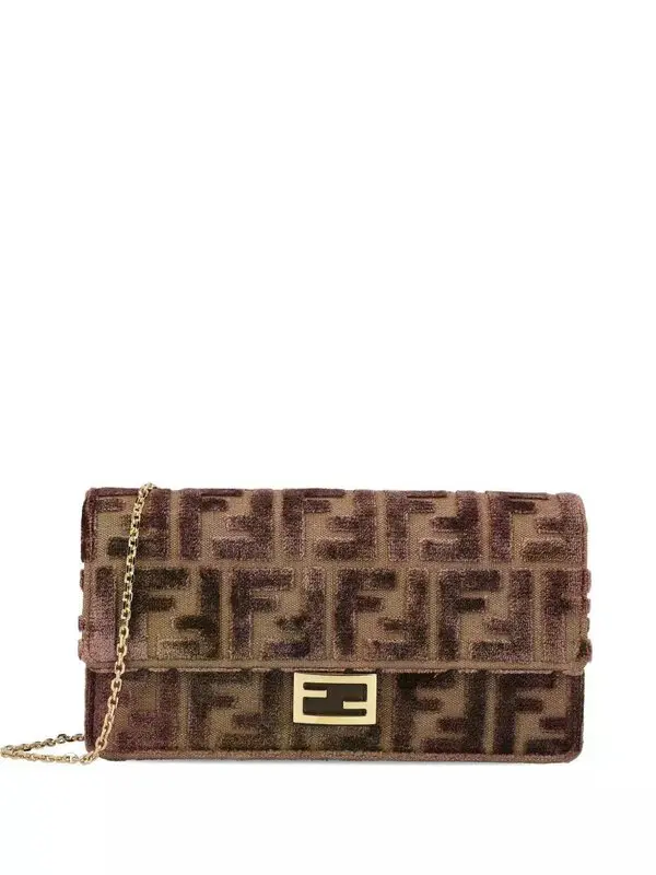 Fendi Jacquard Velvet Shoulder Bag