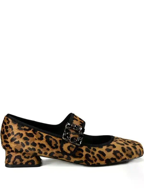 GOLD & ROUGE 25mm Leopard Print Ballet Flats