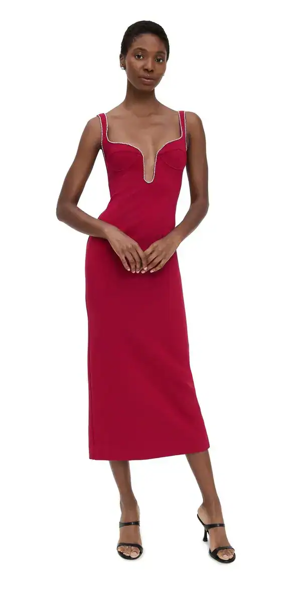 fitted lace wedding dress Date Night Ready- Red Bodycon Dress main image 1