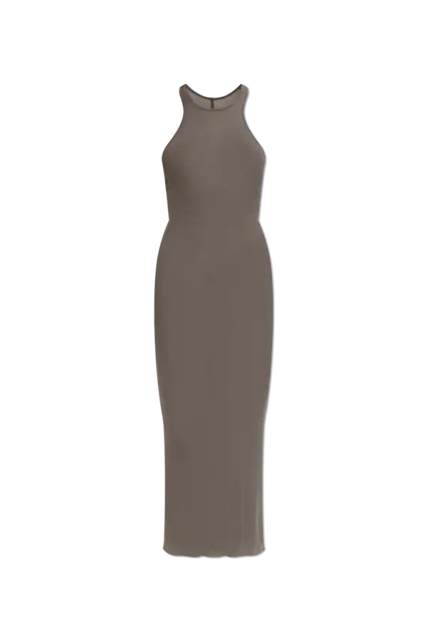 Rick Owens Sleeveless Ribbed Knit Dress - Grey | Editorialist