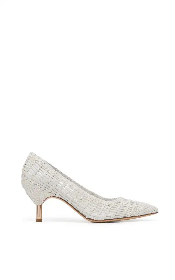 Gabriela Hearst Andres Braided Leather Pumps - Pearlized White ...