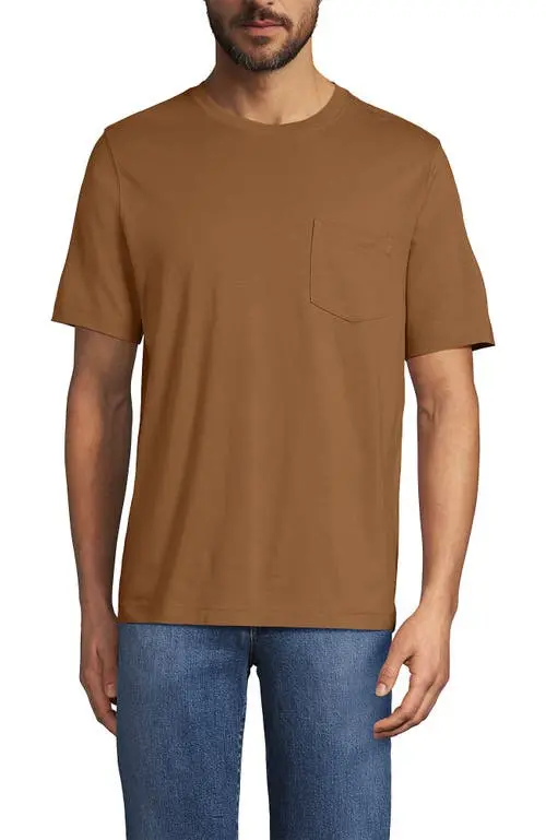 Lands' End Super-T Short Sleeve T-Shirt With Pocket - Canyon Camel ...