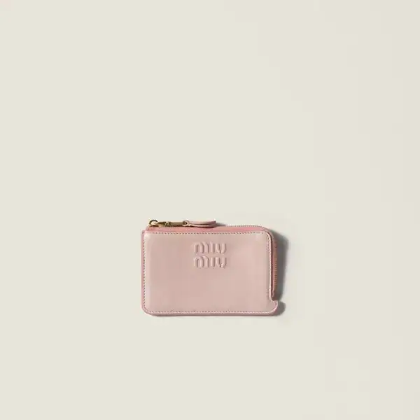 Miu Miu Nappa Leather Envelope Card Holder - Peach | Editorialist