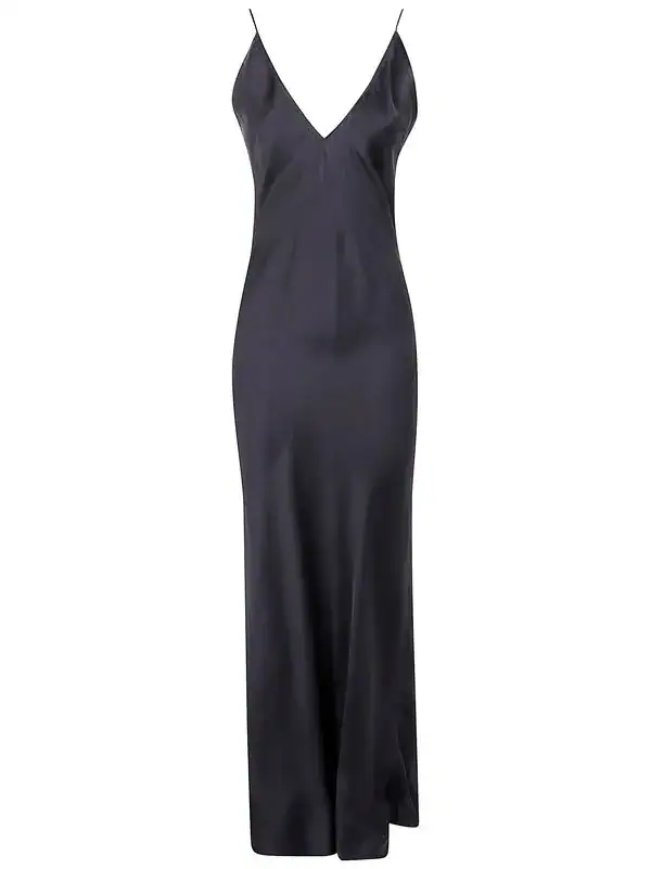 anine bing black silk dress ANINE BING Vida Dress in Black main image 0