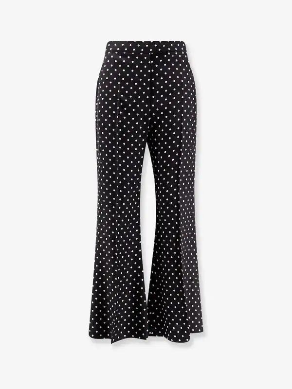 Valentino Garavani Polkadots Viscose Trousers - Black | Editorialist