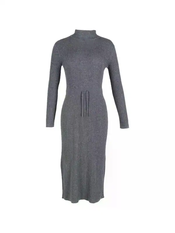 A.P.C. Alma Roll-Neck Knitted Midi Dress - Grey | Editorialist