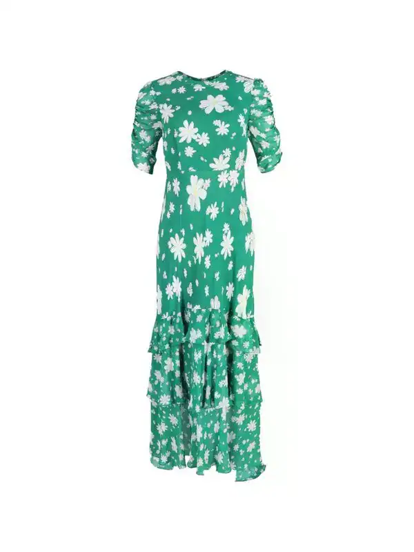 Rixo Floral Layered Maxi Dress - Green | Editorialist