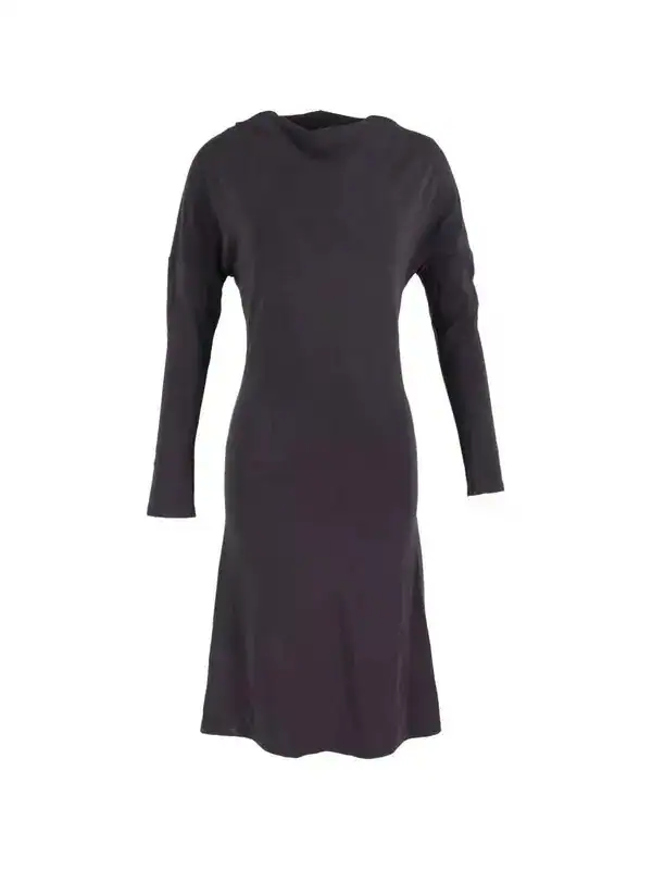 Max Mara Boat-neck Long-sleeve Midi Dress - Black | Editorialist