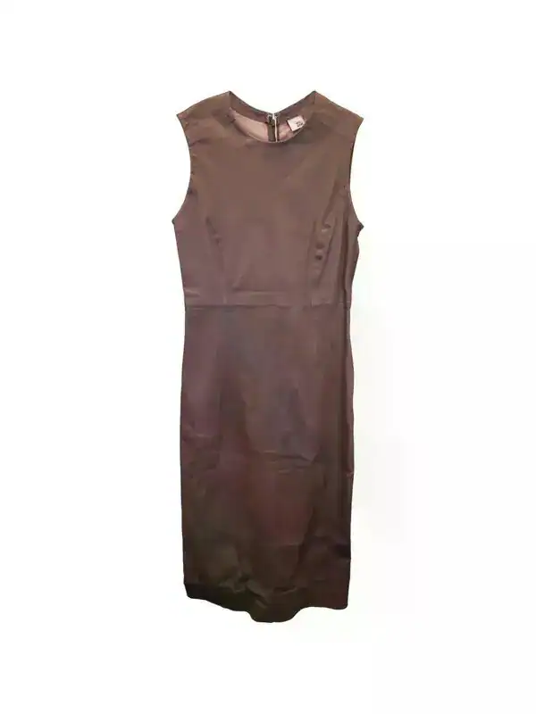 Iris & Ink Carrie Leather Midi Dress - Brown