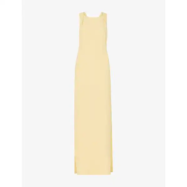 Whistles Sleeveless Tie-Back Maxi Dress - Pale Yellow | Editorialist