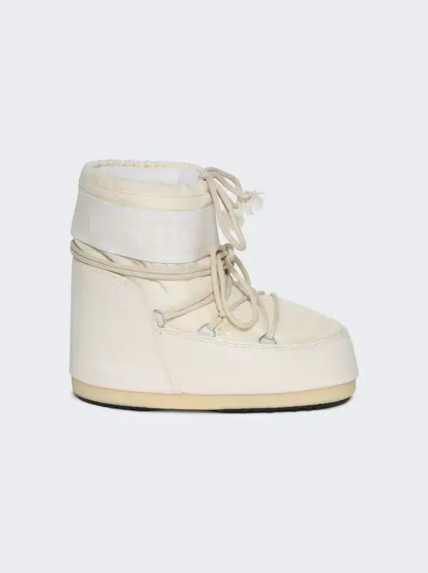 Moon Boot Icon Low Nylon Boots In Ivory - 50% Off | Editorialist