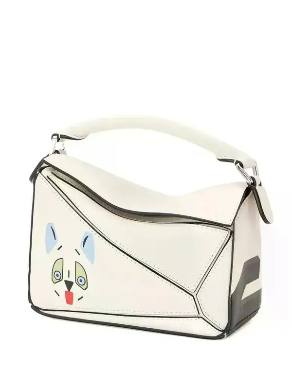 Loewe Mini Puzzle Futurist Cat Tote Bag - Neutrals | Editorialist