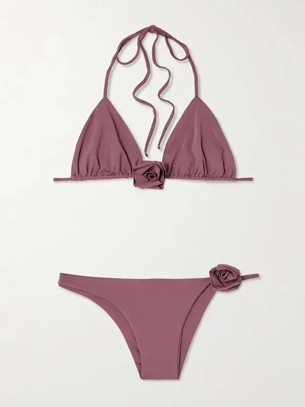 Maygel Coronel Chipi AppliquéD Triangle Bikini - Purple | Editorialist
