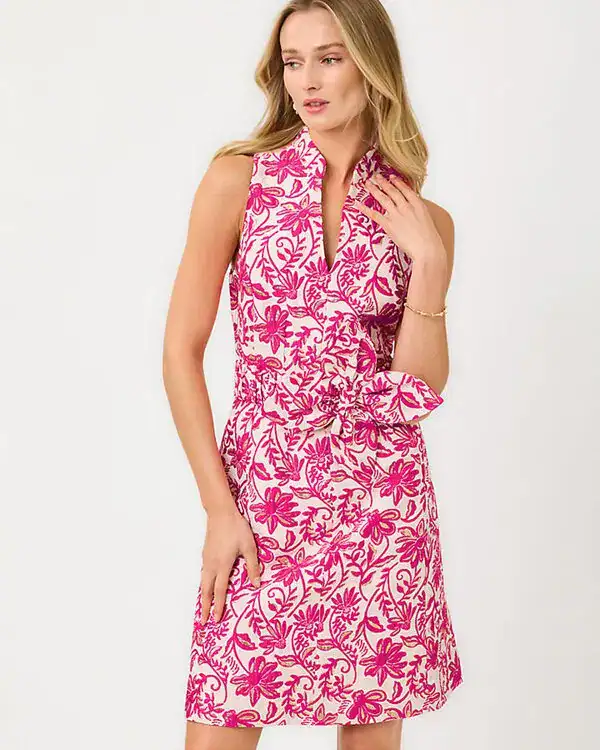 Lilly Pulitzer Tazie Jacquard Fit-And-Flare Dress - Sun Shell Pink  Sunseeker Jacquard | Editorialist