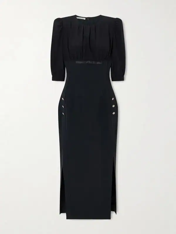 alessandra rich black dress ALESSANDRA RICH BLACK LACE AND SILK MINI DRESS SMALL main image 0