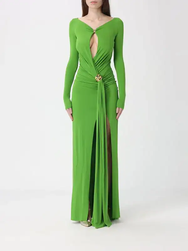 elisabetta franchi evening dresses Elisabetta Franchi Woman Red Carpet Dress with Jewelry Detail ABR4652E2 RED  PASSION – Khloefemme main image 1