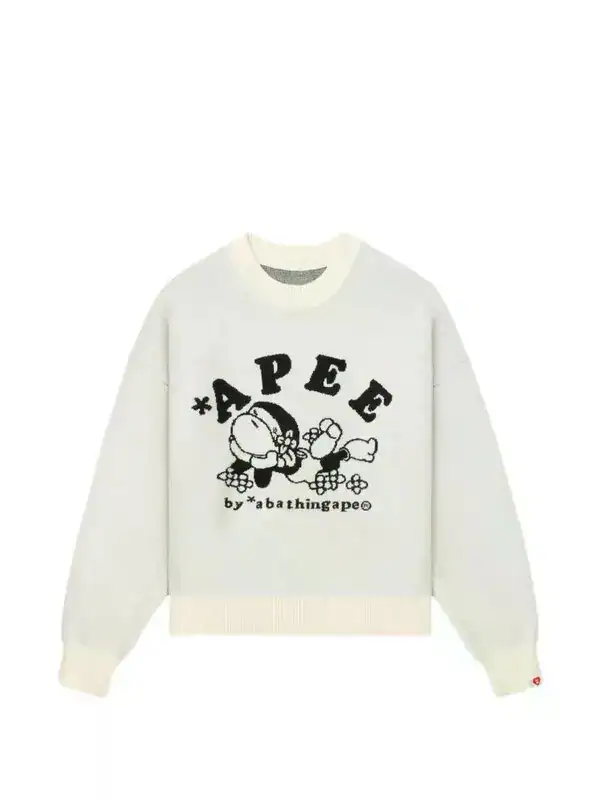 Apee™ By *A Bathing Ape® Lisa Crew-Neck Sweater - Neutrals | Editorialist