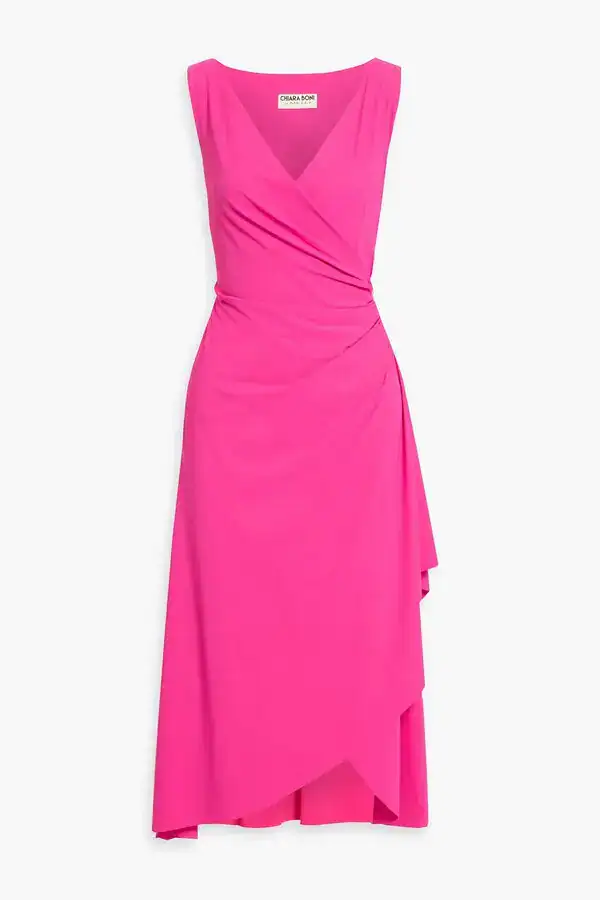 Chiara Boni La Petite Robe Razan Wrap-Effect Stretch-Jersey Midi Dress In  Bright Pink - 55% Off | Editorialist