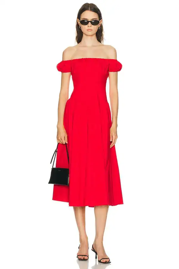 Caroline Constas Augusta Drop Waist Maxi Dress - High Risk Red