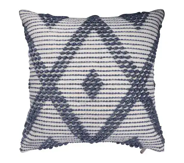 Ox Bay Trading Co. Ox Bay Navy Blue Diamond Farmhouse P.E.T. Pillo W ...