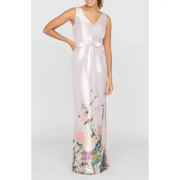 Kay Unger Wendy Metallic Floral Gown In Lilac Mist Multi - 35% Off |  Editorialist