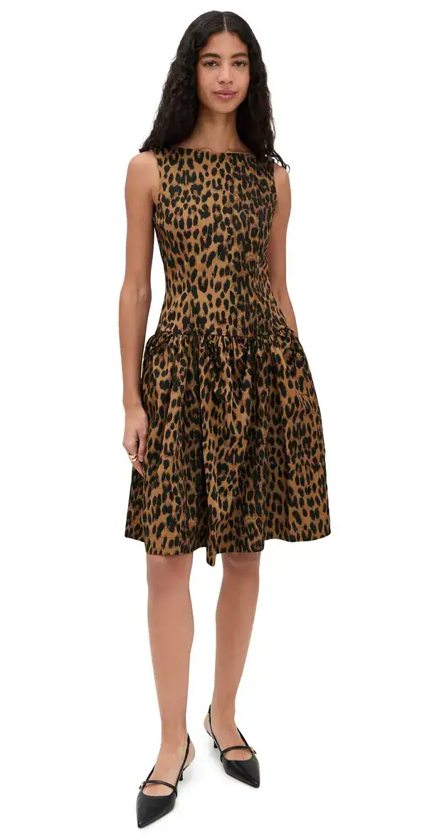 Baum Und Pferdgarten Aneva Leopard Print Dress - Dark Brown Leopard |  Editorialist