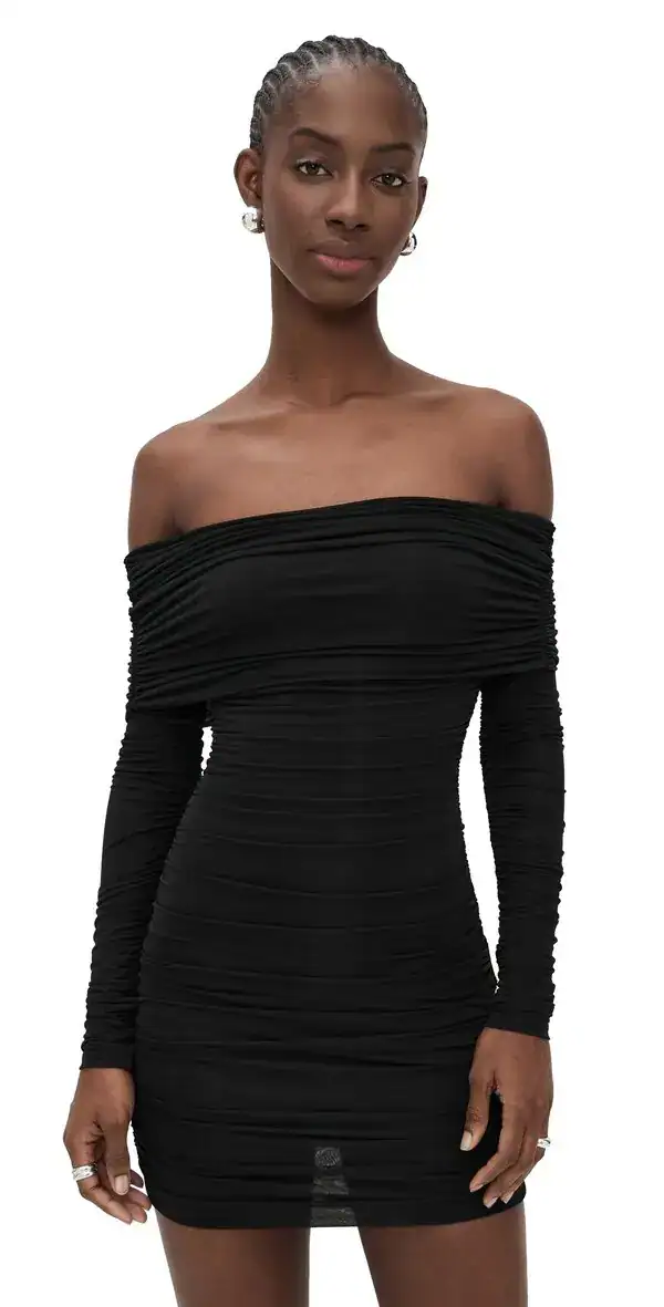 rib knit fitted dress Ripe Sarah Stripe Knit Maternity Dress (Amber Black) main image 0