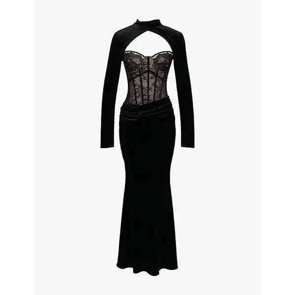 house of cb black lace maxi dress Free People Freya Midi Dress in Charcoal main image 0