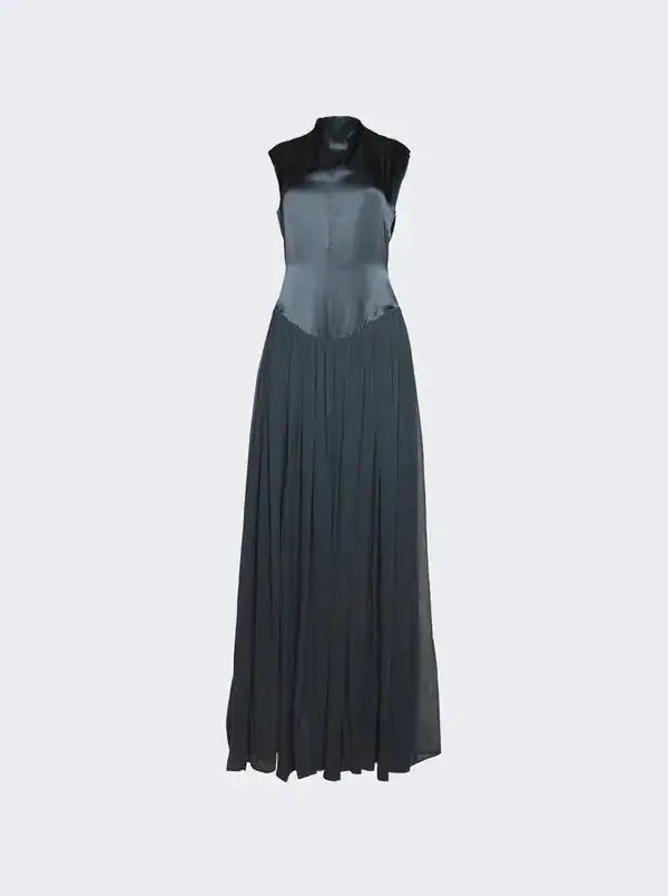Tove Sabi Gathered Silk-satin And Chiffon Gown - Gray
