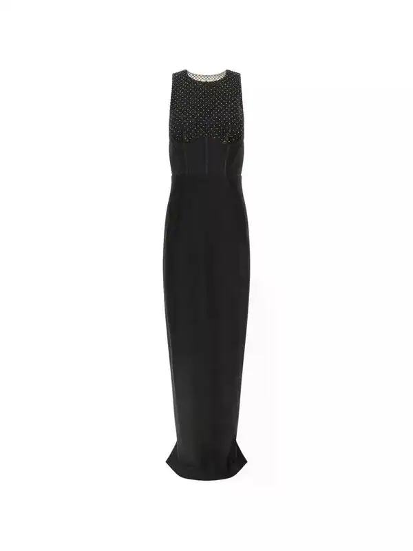 Elisabetta Franchi Crystal-Embellished Open-Back Maxi Dress - Black ...