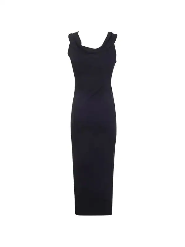 Emporio Armani Sleeveless Midi Dress In Black | Editorialist