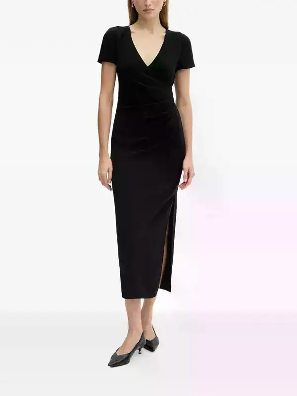 Armani Exchange V-neck Midi Dress - Black