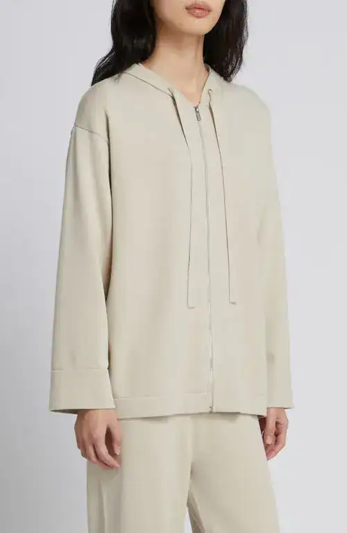 Mm By Max Mara Laloa Zip Front Hoodie - Ivory | Editorialist