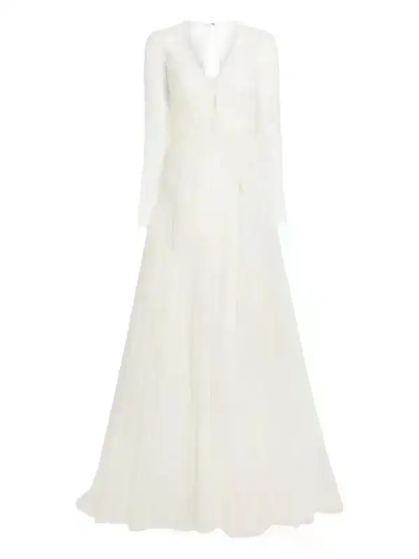 Jenny Packham Lace Long-Sleeve Bridal Gown - White | Editorialist