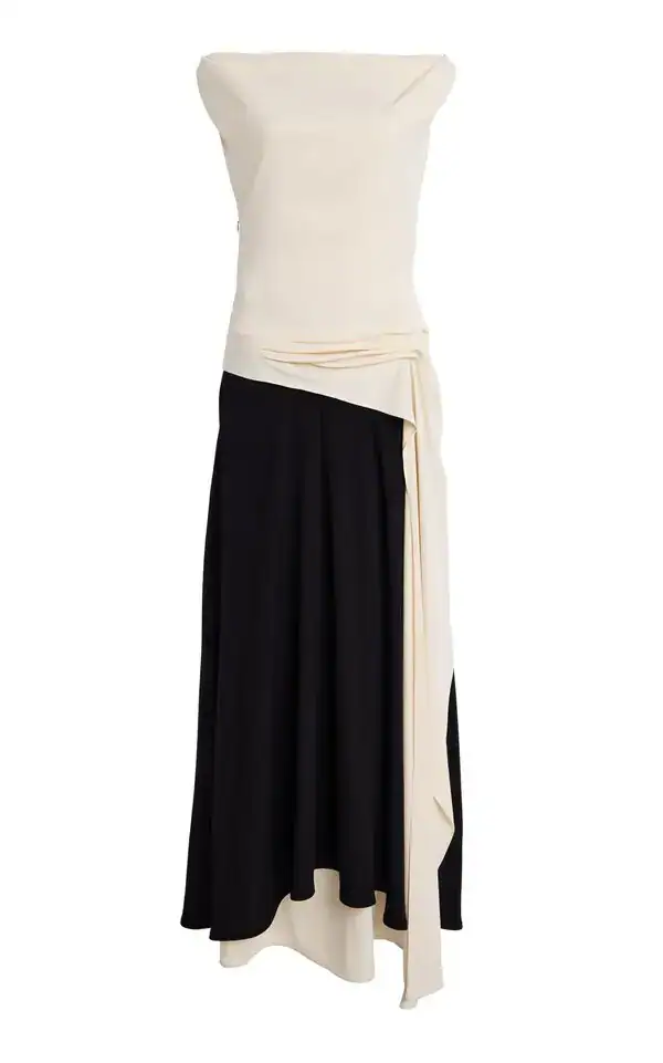 Proenza Schouler Daliah Two-Tone Maxi Dress - Black,White | Editorialist