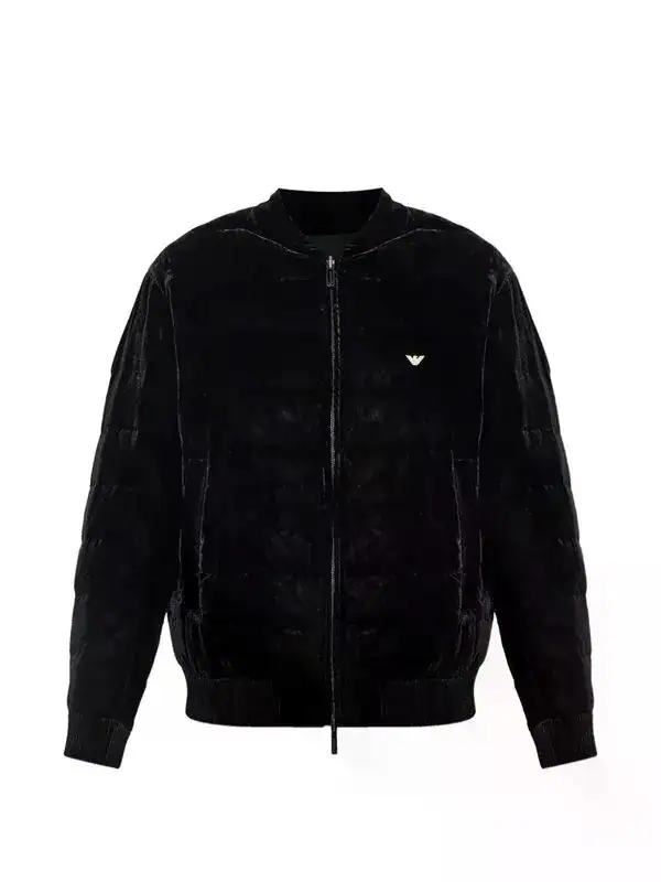 Emporio Armani Leather Bomber Jacket - Black - 37% Off | Editorialist