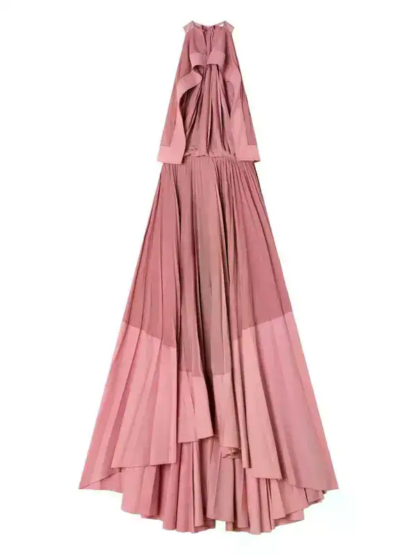 open lace back dress ORCHID PINK SUMMER MAXI DRESS WITH PLEATED BOTTOM main image 1